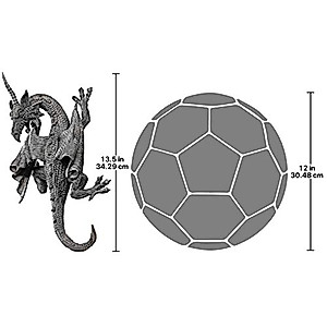 Design Toscano Horned Dragon of Devonshire Wall Sculpture 13 Inch, Single