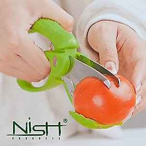 Upgraded Salad Scissors Tossing and Chopping Salad Chopper Heavy Duty Kitchen Salad Scissors Multifunction Double Blade Salad Cutting Tong Scissor Double Blade