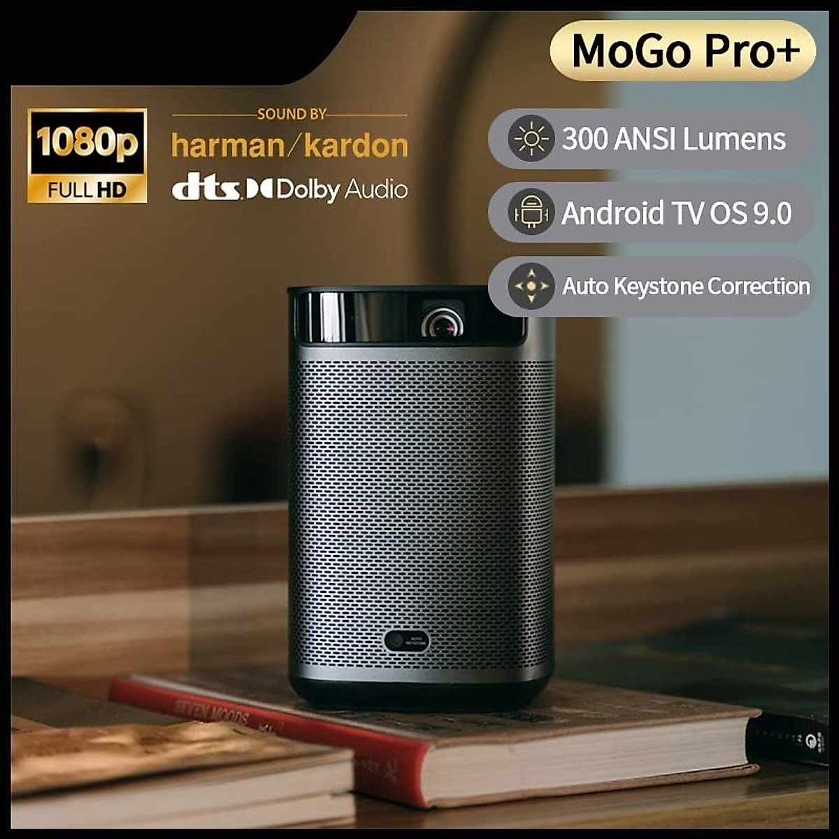 Mogo Pro Plus Screenless TV Pro + Portable Projector Auto Keystone 1080P HD Android 9.0 Smart Projectors 12400mAh Battery ( Color : MoGo Pro Plus )