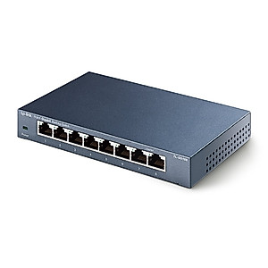 TP-Link TL-SG108 | 8 Port Gigabit Unmanaged Ethernet Network Switch, Ethernet Splitter | Plug & Play | Fanless Metal Design | Shielded Ports | Traffic Optimization | Limited Lifetime Protection