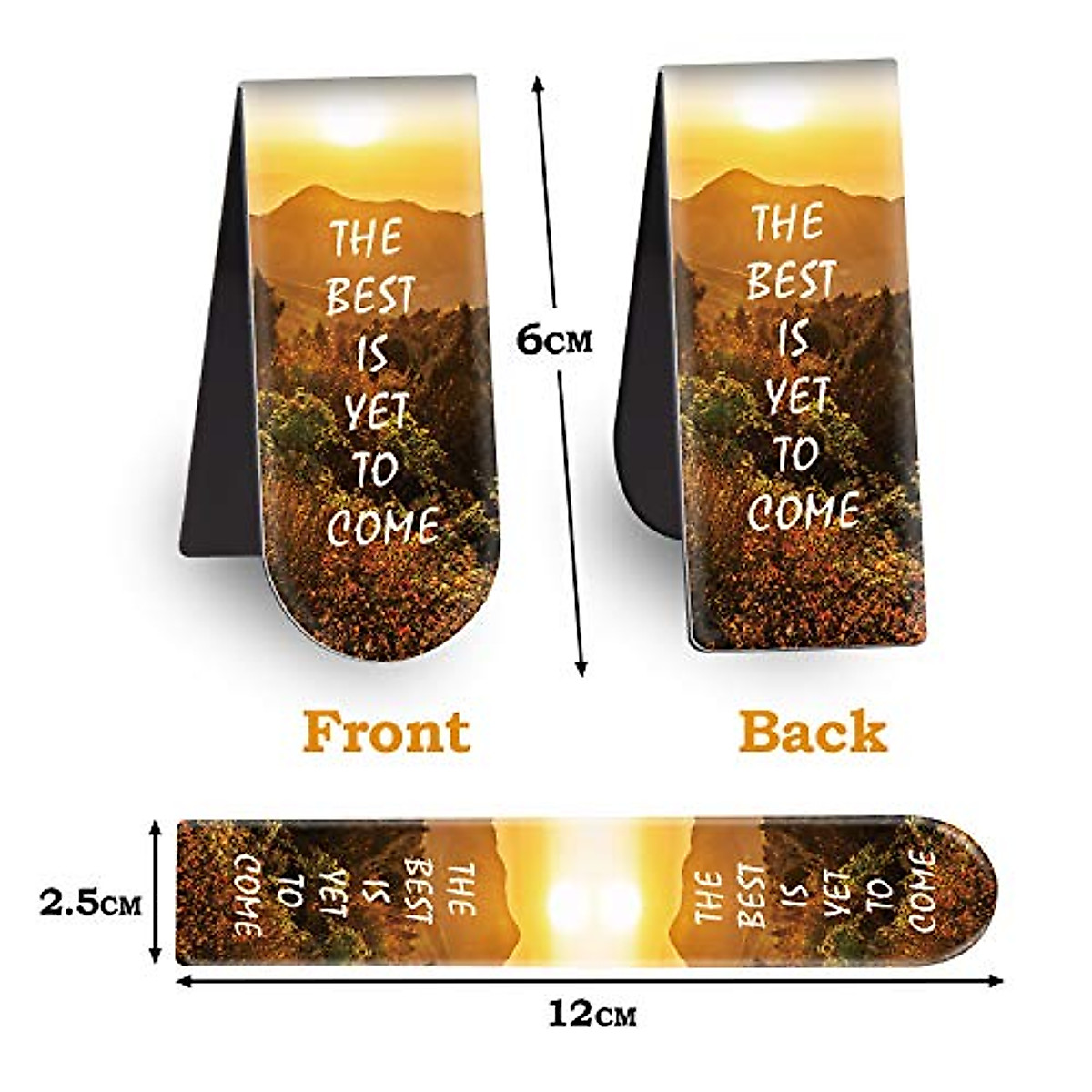Magnetic Bookmarks,46PCS Inspirational Slogan Nature Scenery Pattern Bookmarks, Encourage Yourself Book Mark for Book Lovers,Women, Man, Kids,Gift, Tudents, Teachers, School, Home(2.4 x 1 inch)