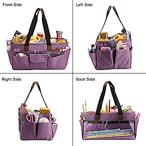 Portable Fundamentals Art Organizer Craft Storage Tote Bag, Multi-Functional Carrying Bag with Multiple Pockets for Crafts, Sewing, Yarn Storage, Medical and Office Supplies Storage