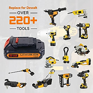 2Pack 3.0Ah DCB207 DCB206 Replacement for Dewalt 20Volt Max Lithium Battery DCB200 DCB201 DCB203 DCB204