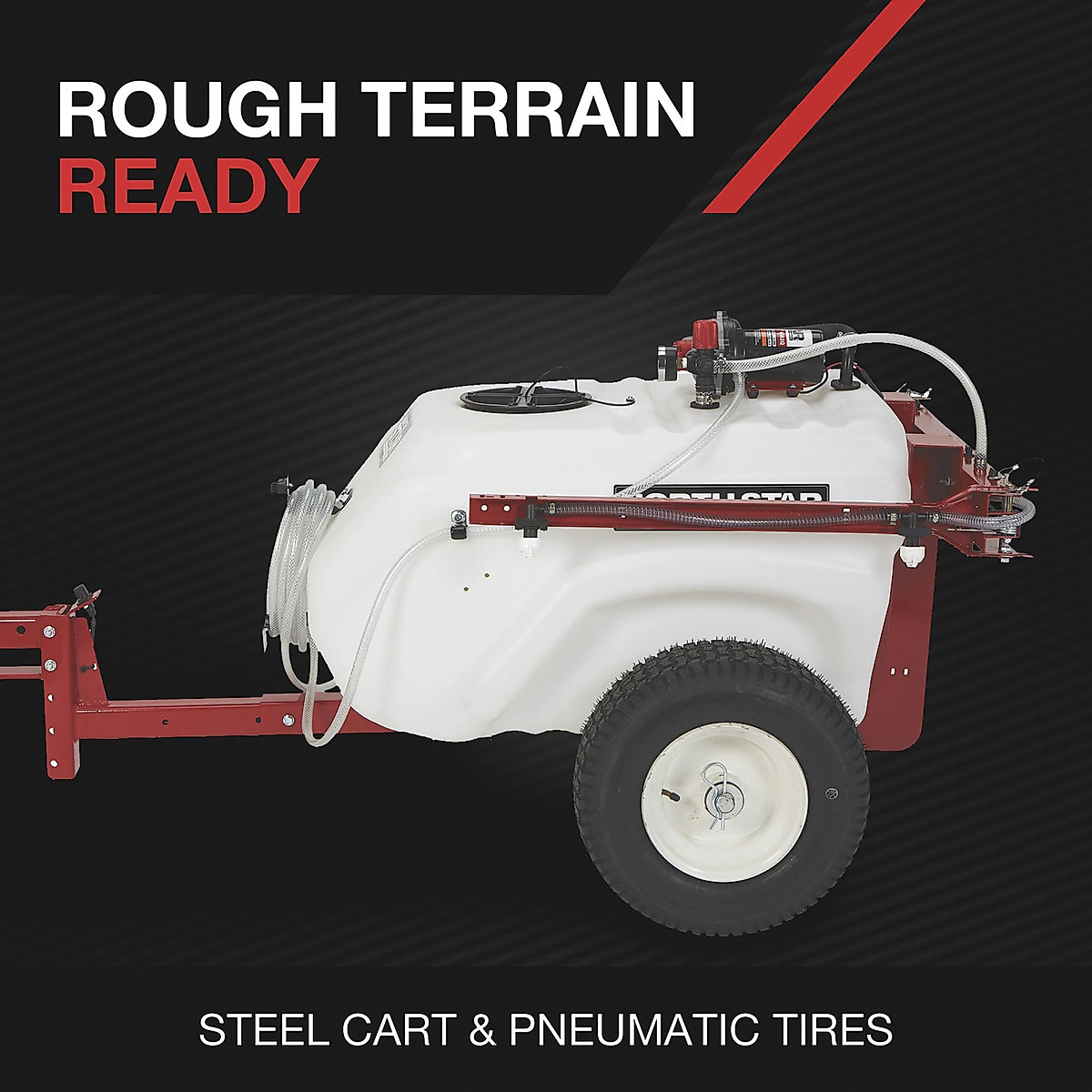 NorthStar Tow-Behind Trailer Boom Broadcast and Spot Sprayer - 41-Gallon Capacity, 4.0 GPM, 12V DC