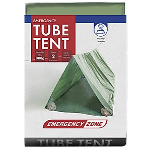 Emergency Zone Reflective & Green Survival 2 Person Tube Tents. Available in 1, 2, 3, 48 Packs.