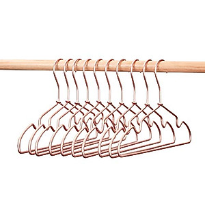 Koobay Premium 12.5" Rose Gold Children Display Kids Coat Hangers, Heavy Duty Baby Hangers, for Closet Organization ,Coat Shirt Clothes Hangers, 10PACK