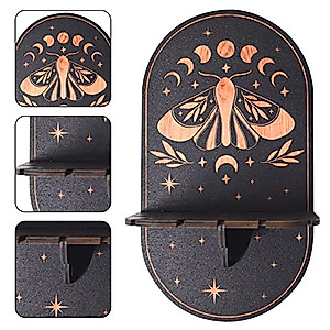 Frifer Crystal Stone Shelf | Wooden Stones Display Floating Shelf with Installing Buckles,Home Use Shelf for Living Room, Bedroom, Bathroom