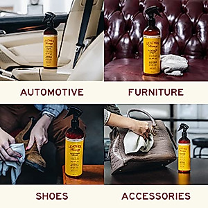 Leather Honey Leather Cleaner Spray with UV Protectant - The Best Leather Cleaner for Vinyl and Leather Apparel, Furniture, Auto Interior, Shoes and Accessories - 16oz Spray Bottle with UV Protectant