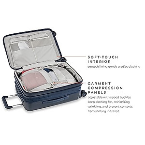 Briggs & Riley Sympatico Hardside Domestic Spinner Luggage, Matte Navy, 22-Inch Carry-On