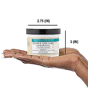 Dr. Miracle's Temple and Nape Gro Balm - For Healthy Hair Growth, Contains Wheat Protein, Aloe, Vitamin A, Vitamin D, Strengthens, Promotes Growth, 4 oz