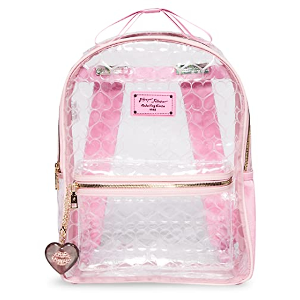 Betsey Johnson Clear Backpack with Pouch, Blush