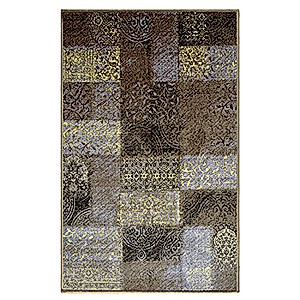 SUPERIOR Area Rugs for Bedroom, Farmhouse, Kitchen, Entryway, Laundry Room | Living Room Decor | Hadley Collection, 5' x 8', Washable & Beige