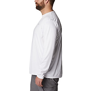 Columbia Men's Terminal Tackle PFG State Triangle LS, White/Fl Flag, 5X Tall