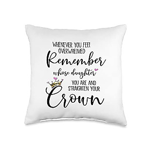 Wild Honey Collections Remember Whose Daughter You are and Straighten Your Crown Throw Pillow, 16x16, Multicolor