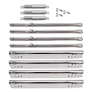 Yiming Grill Replacement Parts for Charbroil Advantage Series 4 Burner 463344116, 466344116 Gas Grill Models. Pipe Burner Tube, Heat Plate Tent Shield, Crossover Tube Replacement Kit for Charbroil.