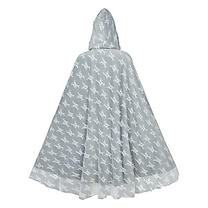 Mingyuezai Renaissance Hooded Cape Gothic Velvet Cloak Medieval Witch Capelet(Grey)