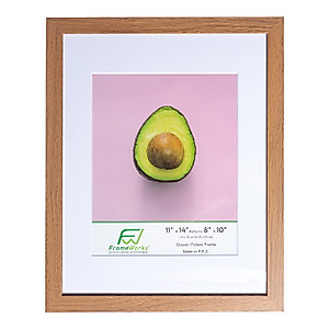 FrameWorks 2-Pack, 11x14 Matted to 8x10 Picture Frame, Golden Oak – Classic Wooden Photo Frame with Tempered Glass, Modern Matte Finish for Prints, Posters, Certificates & Wall Decor – Gallery-Ready