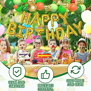 125pcs Dinosaur Birthday Party Decorations Supplies, Dinosaur Balloons Arch Garland Kit with Fringe Curtain, Dinosaur Balloons for Jungle Dinosaur Baby Shower Decorations for Boy Kids