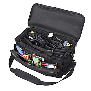 ProX MANO Utility Carry Hand Bag Organizer with Dividers For Cables, LED Lighting, Tools, Mics, and Accessories - PVC Lined Interior Framing - Soft Padding - Fiberboard Bottom - XB-P12