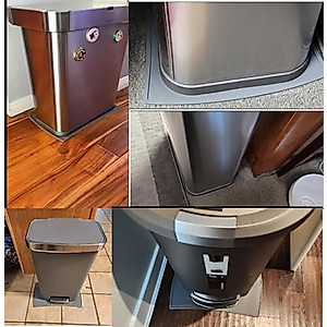 NemoHome Jumbo Under Garbage Can Mat 15.7"x 23.6" Raised Edge Non Slip Waterproof Trash Can Mat Floor Carpet Wall Scratches Protective Silicone Rubber Tray for Kitchen