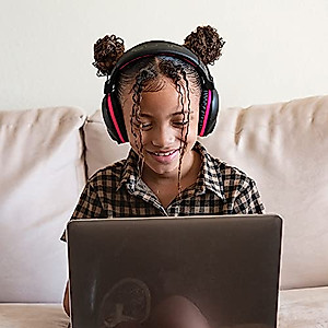 JLab JBuddies Pro Wireless Over-Ear Kids Headphones | 35+ Hour Battery Life | Built-in Volume Regulators for Safety | Share Mode | Folding | Adjustable | Noise Isolation | with Mic | Pink