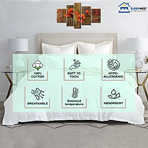 SLEEP-NEST Duvet Cover Set Super King Size 108 x 98 inches 3 Piece 100% Egyptian Long Staple Cotton with Zipper Closure & Corner Ties - 600 TC Ultra Soft Breathable Cover for Comforter, White