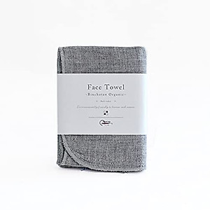 IPPINKA Nawrap Organic Binchotan Face Towel, Naturally Anti-Odor, Gray/Ivory