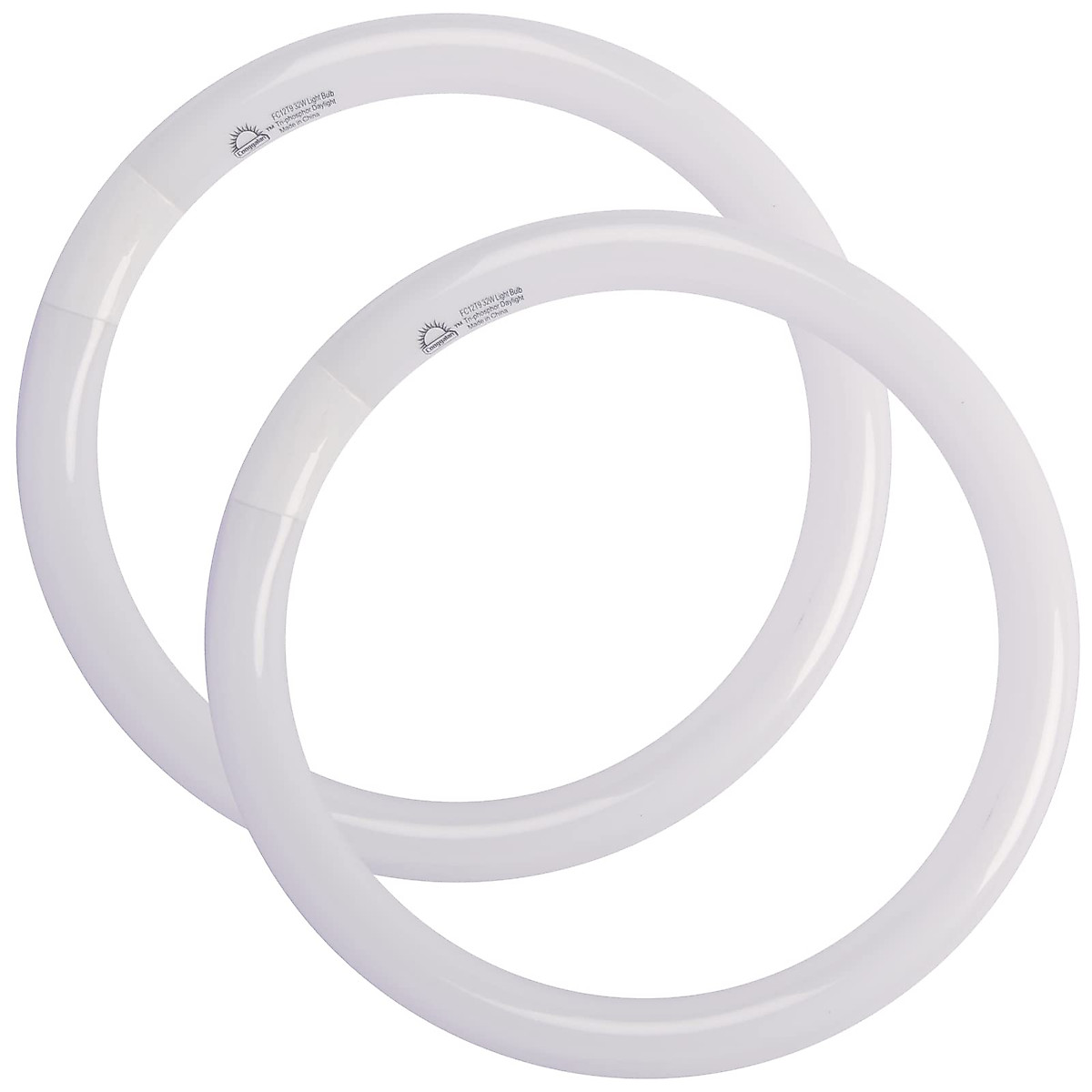COOGGALAN FC12T9/DX 32W 12 inch T9 Circular Light Bulb Daylight, Round Fluorescent Circline Bulbs FC12 T9 32 Watts Kitchen and Bath, G10q 4 Pin Prong, 6500K, 2 Pack