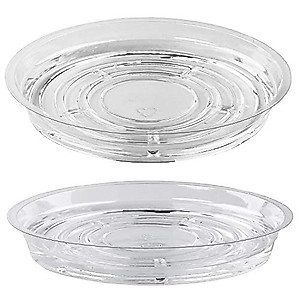 UltraOutlet 20 Pack 6 Inches Clear Plastic Plant Saucer Drip Trays Small Plant Plate Dish for Indoor Flower Pots and Planters, Bulk