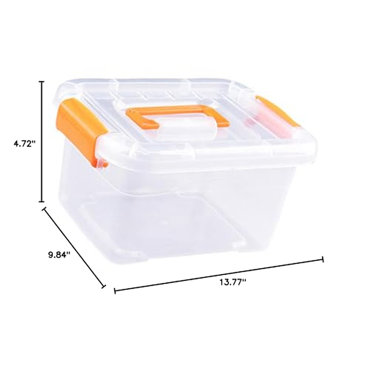ZIZEV Plastic Storage Container Bin, Transparent Storage Box Stackable Large Capacity for Toys (Small 25cm / 9.8in)