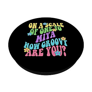 MIYA Cute Retro Girls Groovy MIYA Personalized Name PopSockets Standard PopGrip
