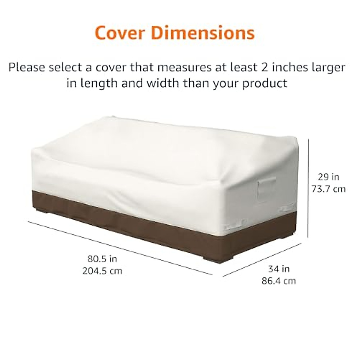 Amazon Basics 3-Seater Outdoor Patio Sofa Cover, Beige/Tan
