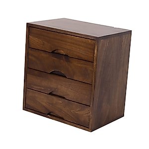 Desktop File Cabinet - Solid Wood Storage Box - Desktop Organizer, 2/4-Layers Wood Desktop Organizer Storage Box, Storage Cabinet With Drawers, Floor Storage Cabinet Flat File Cabinet ( Size : 4 drawe