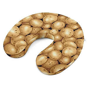 CTOITLKF Travel Pillow, Fresh Potatoes Neck Pillow for Traveling, Memory Foam Portable Support Pillow Sleeping Rest Cushion