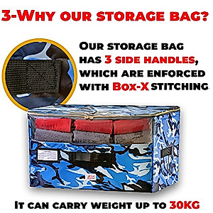 Professional Heavy Duty Extra Large Storage Bag, Moving Bag, for Traveling, Moving And Clothes, Oxford Material !!! [100L] 3 Sides Handles, Carry up to 66LB - 30KG, With Name Holder, Waterproof, Anti Lint, Clothes Organization (Camo - 1 Pack)