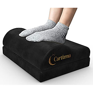 Cartizma Ergonomic Foot Rest for Under Desk at Work, Memory Foam Foot Stool for Office & Gaming Chair, Adjustable Height for Back & Hip Pain Relief, Under Desk Footrest for Leg Rest, Desk Foot Stool