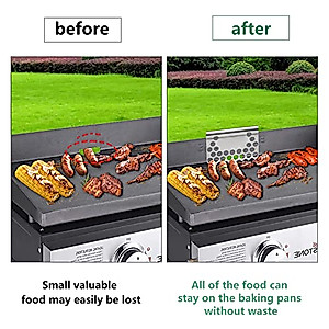 Grill Food Mesh Screen, Grill Grease Cup Filter, Stainless Steel Food Fighter Mesh Screen Blocks Food Falling into Tray, Cooking Accessories for Black Stone Flat Top Griddle and Other Grills