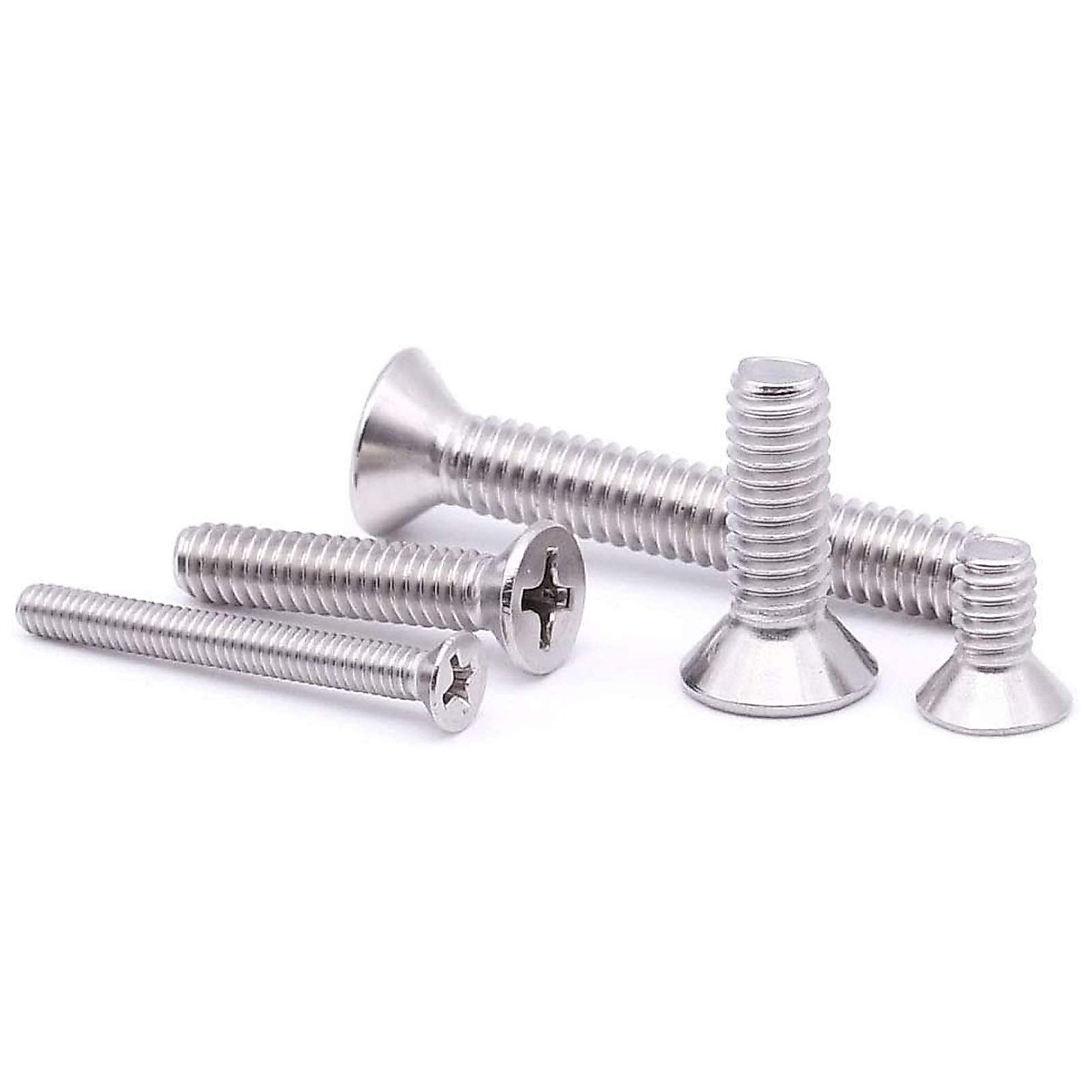 30 Pcs M4-0.7x50mm Flat Head Machine Screws, Phillips Cross Screw, Phillips Drive，304 Stainless Steel, Fasteners Bolts，Countersunk Machine Screws