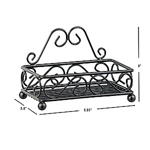 Home Basics Sponge Holder for Sink (Bronze) Scroll Design Kitchen Sponge Holder | with Open Structure and Raised Feet