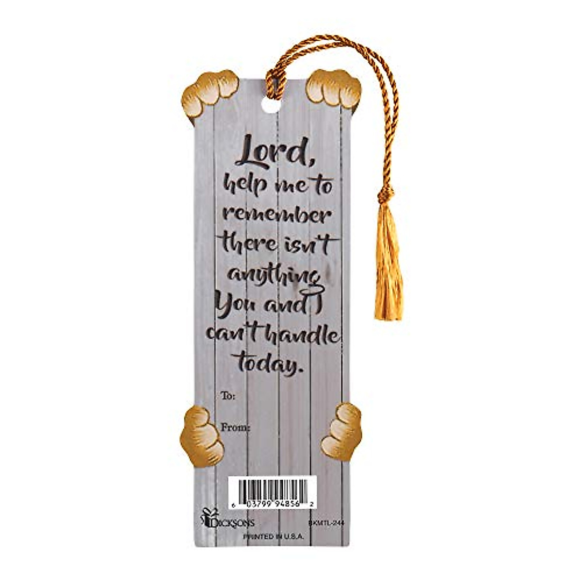 Hello Me to Remember Goldtone Kitty 6 x 2 Cardstock Bookmark with Tassel Pack of 12