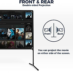Projector Screen with Stand,100 Inch Outdoor Projector Screen and Stand,Thickened Wrinkle-Free Outdoor Movie Screen and Sturdy Frame for Home Movie Theater