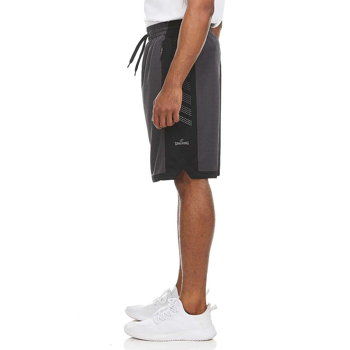 Spalding Mens Guard Performance Basketball Short, Gravel, L