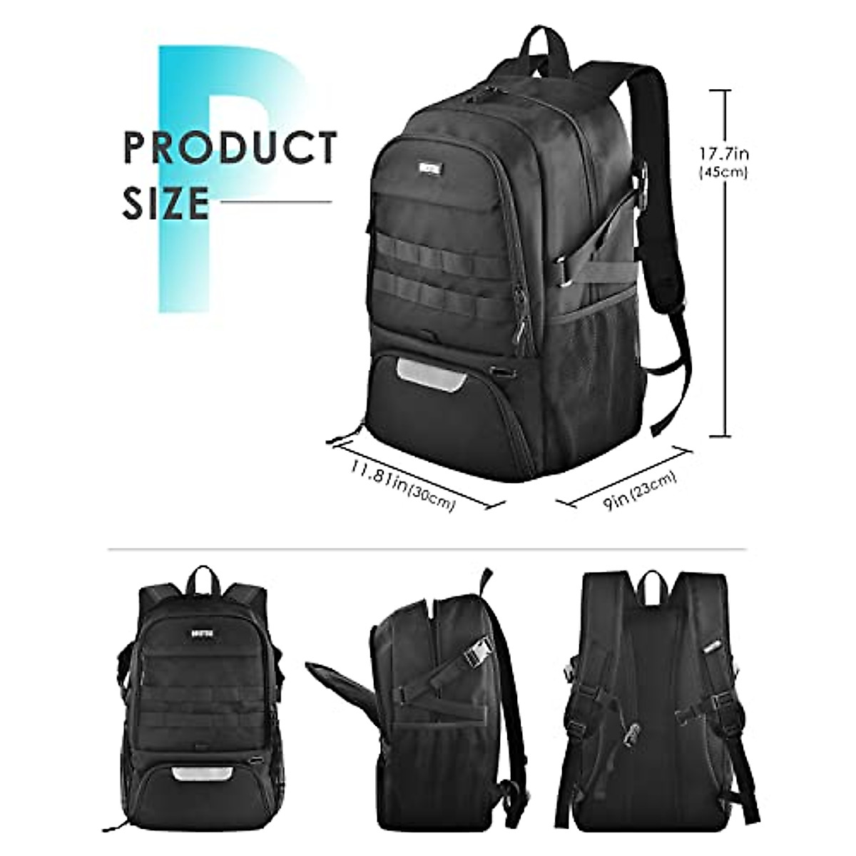 BROTOU Basketball Bag, Soccer Backpack for adult, Volleyball Football Backpack Sports Gym Bag with Shoe and Ball Compartment for Men/Women (Black-new)