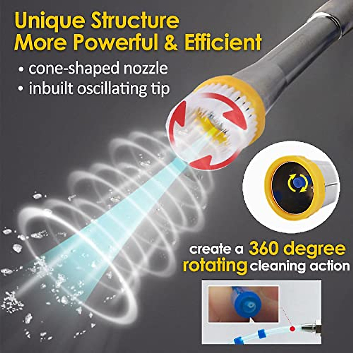 Fochutech Car Cleaning Gun High Pressure Air Blow Gun Interior Car Cleaning Kit Interior Detailing Kit Air Duster Blower Gun Car Duster Air Compressor Needed High Pressure Car Cleaning Tools (Silver)