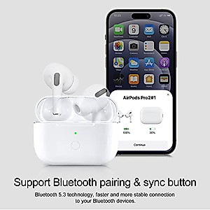 Compatible for AirPods Pro 2nd Generation Charging Case Replacement, Compatible for Wireless AirPods Pro 2 Charger Case with Bluetooth Pairing Sync Button,660 mAh Built-in Large Battery