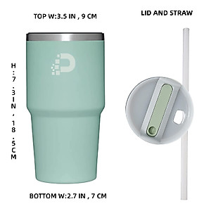 Acuewuja 20oz/590ml Tumbler With Lid And Straw Reusable Adventure Quencher H2.0 Vacuum 18/8 Stainless Steel Coffee Travel Mug Leak Resistant Insulated Beer Cup (Eucalyptus)
