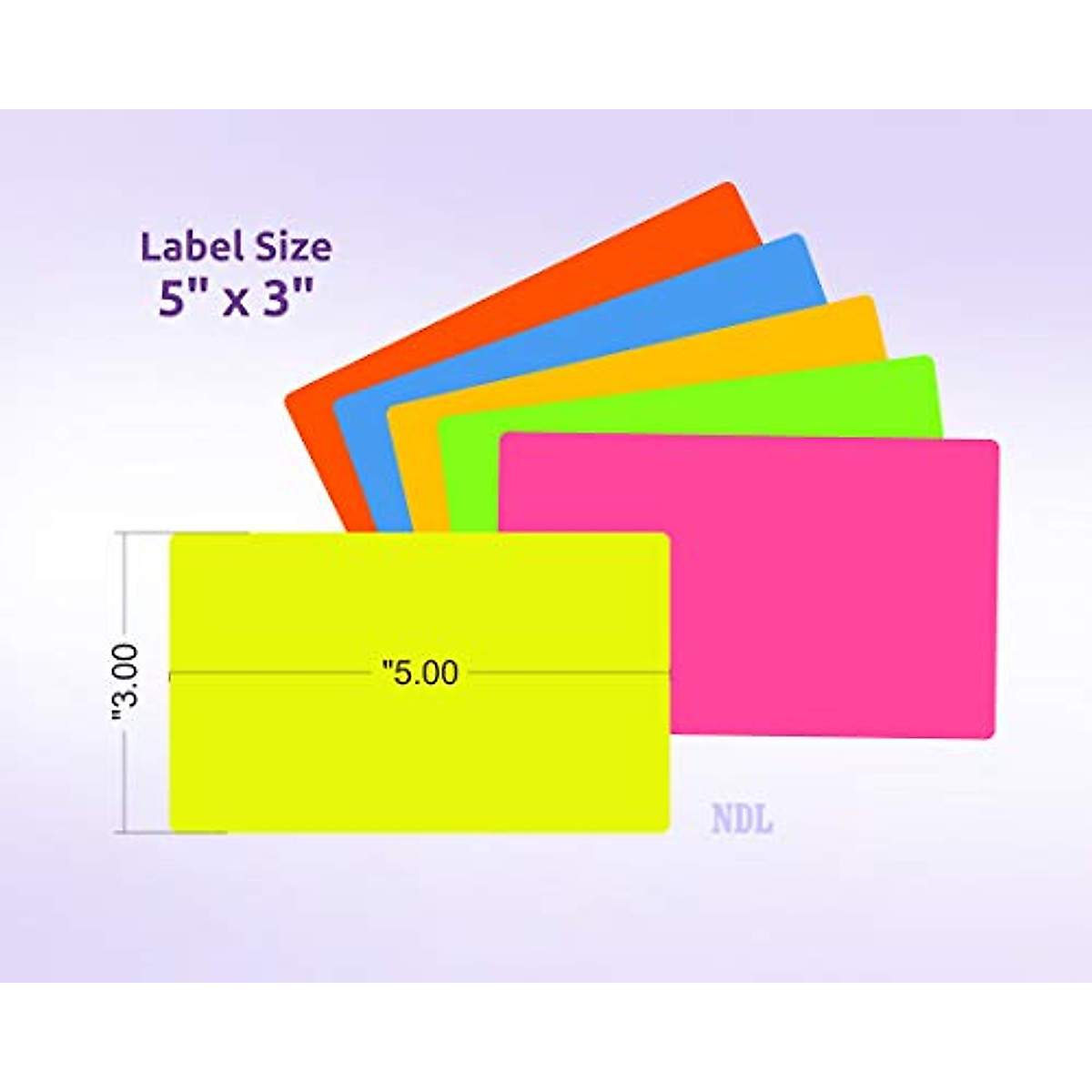 Next Day Labels, 3 X 5 Rectangle Inventory Color Coding Labels, 500 Per Roll (Fluorescent Green)