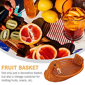 Baluue Rattan Woven Basket Fruit Bread Serving Baskets Duck Shaped Weaving Countertop Vegetable Holder Fruit Bowl Home Decor for Bread Snacks