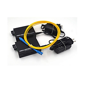 Primeda Gigabit Ethernet Fiber Media Converters, A Pair of 10/100/1000M RJ45 to 1000M Bi-Directional Single-Mode SC Fiber, up to 20Km(12.4mi)