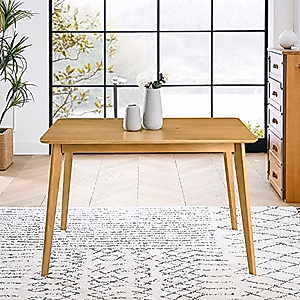 MUSEHOMEINC 47 Inch Kitchen & Dinning Room Tables for Small Space, Mid Century Modern Wooden Rectangular Dining Table for 4-6,Kitchen Table,Living Room Table,Home Office Table,Easy Assembly,Natural